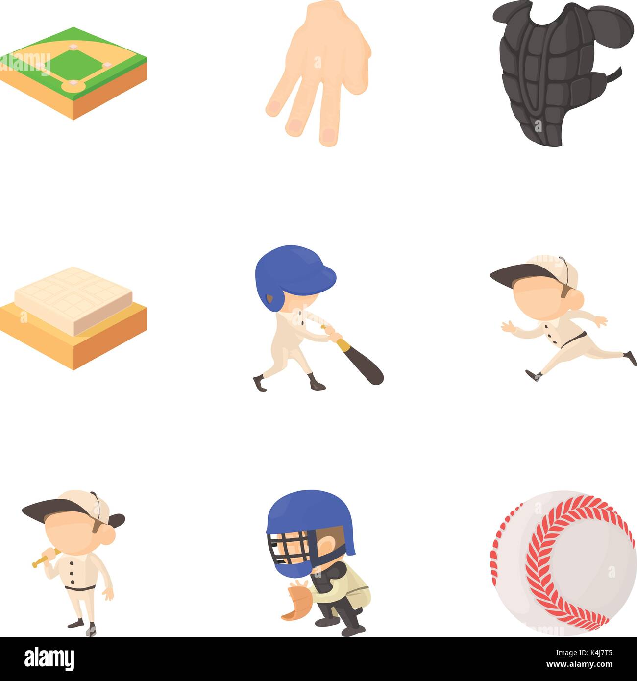 Baseball icons set, cartoon style Stock Vector Image & Art - Alamy