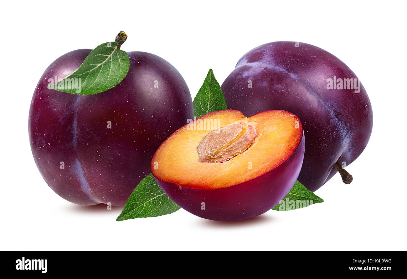 plum on a white background Stock Photo - Alamy