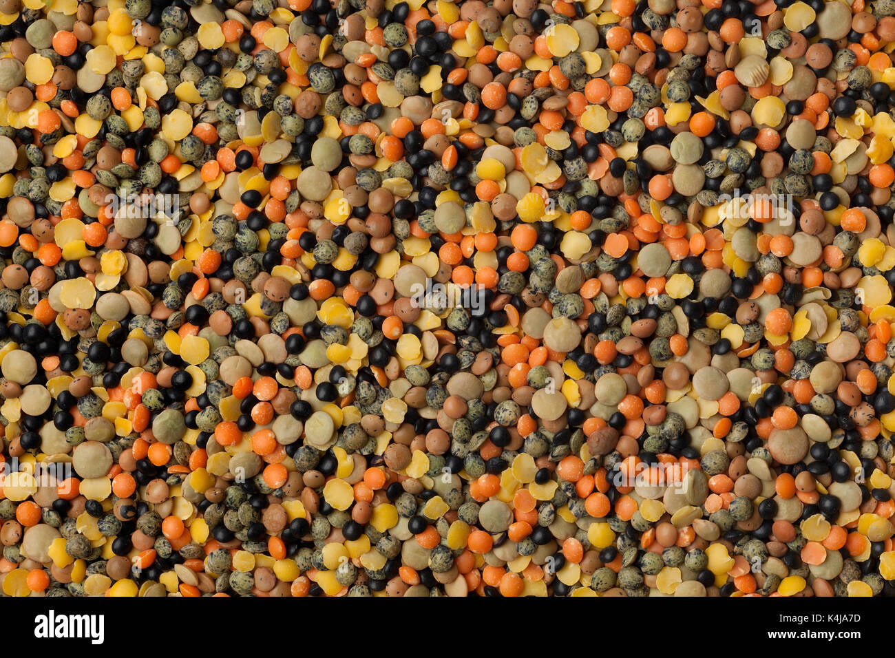 Mix of different types of colorful lentils full frame Stock Photo - Alamy