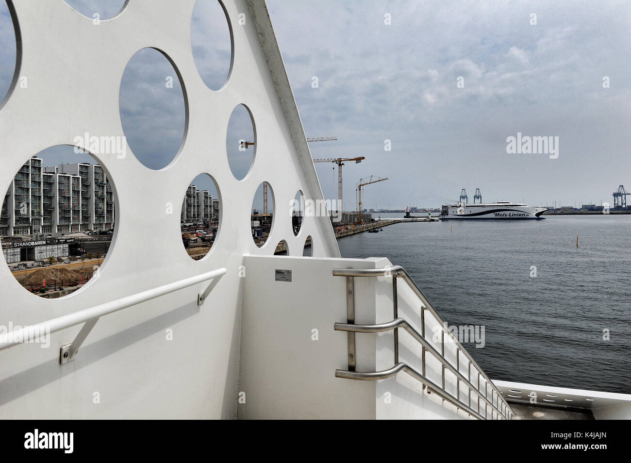 View of the port of Aarhus from the rnew observation tower. Designed by ...