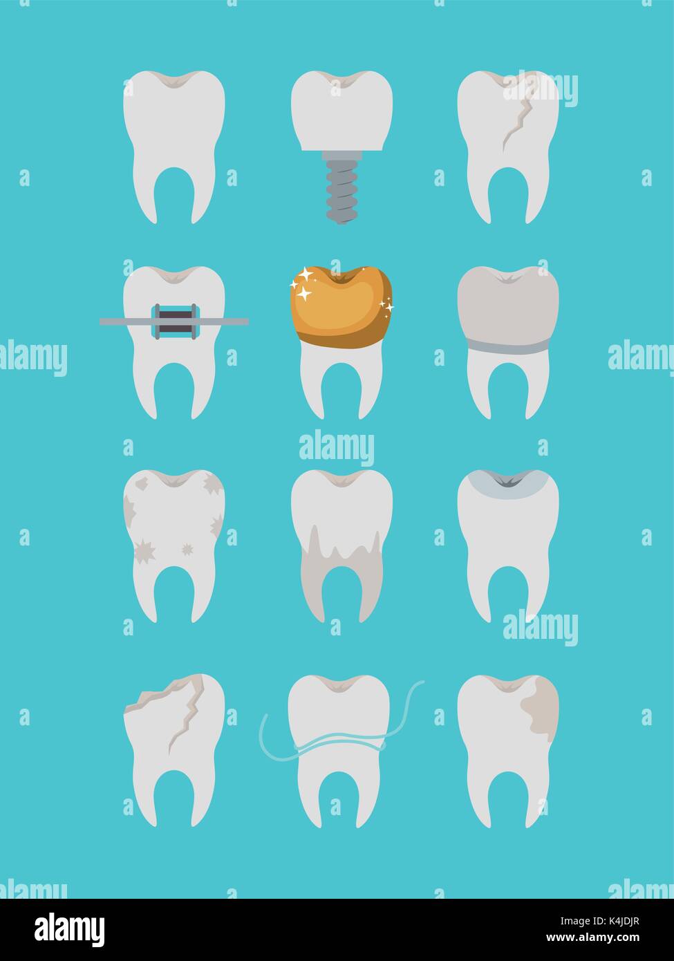 teeth different type set on color poster Stock Vector Image & Art - Alamy