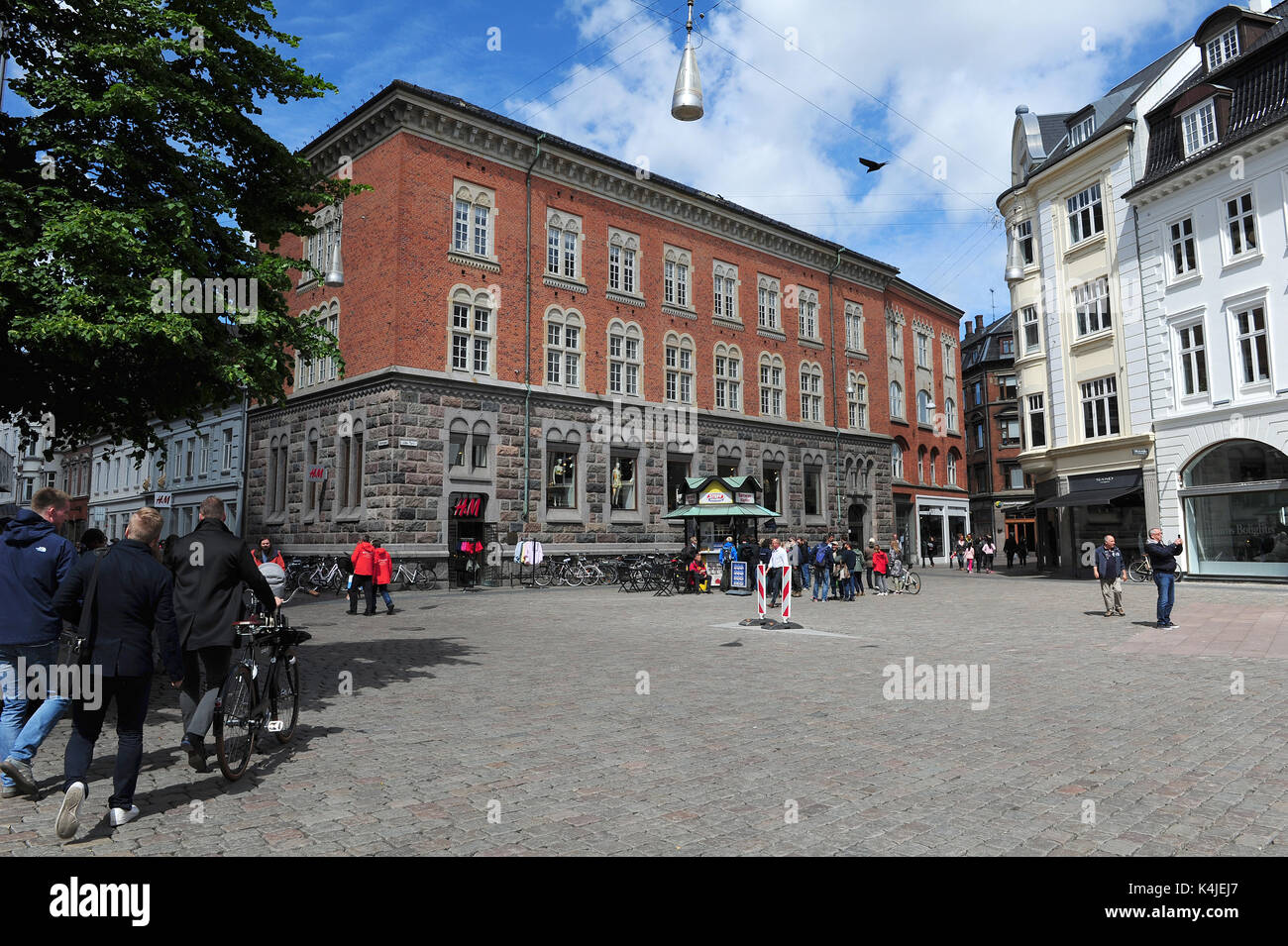 The lively pedestrianised city centre in Aarhus, Denmark Stock Photo ...