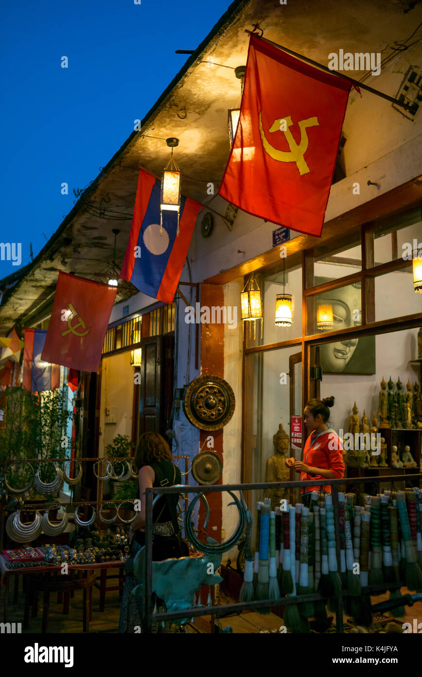 Tourist at souvenir shop, Luang Prabang, Laos Stock Photo - Alamy
