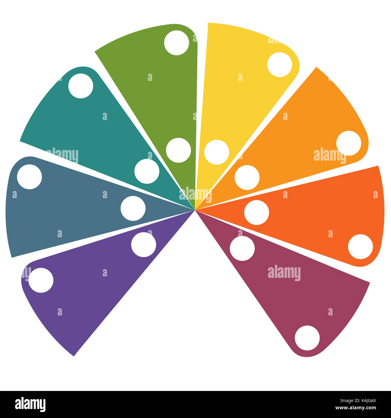 Flat template infographic color semicircle for 8 positions Stock Photo ...