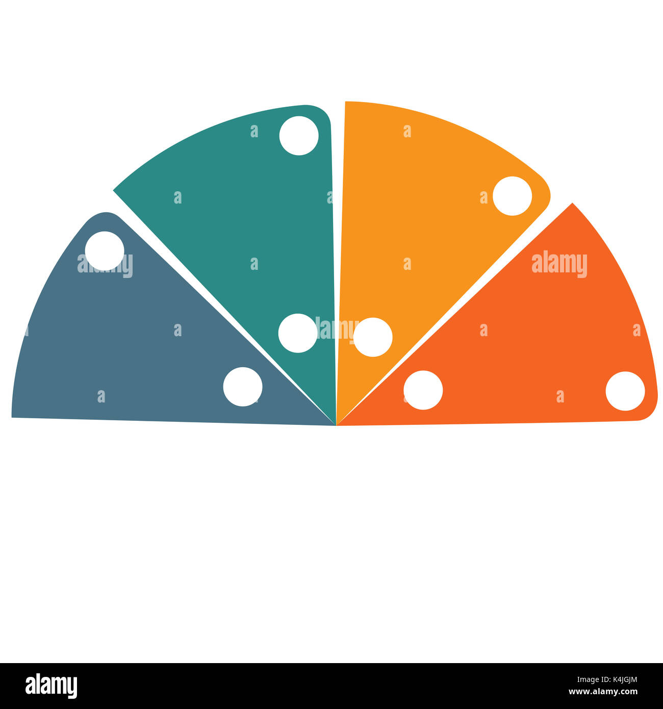 Flat template infographic color semicircle for 4 positions Stock Photo ...