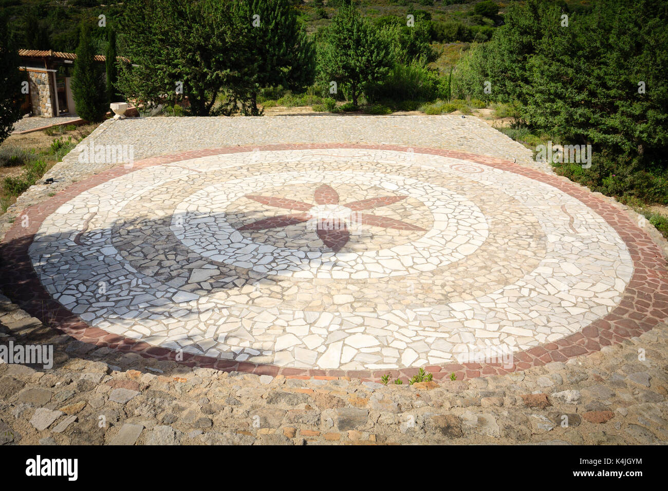 Round stone stage of greek outdoor theatre Stock Photo - Alamy