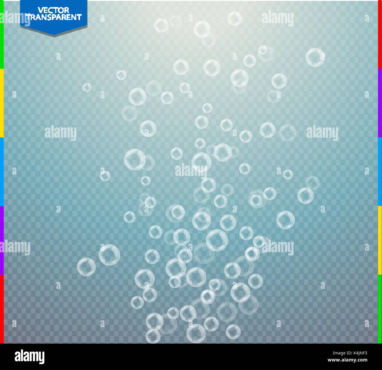 Vector fizzy water air bubbles texture on transparent background ...