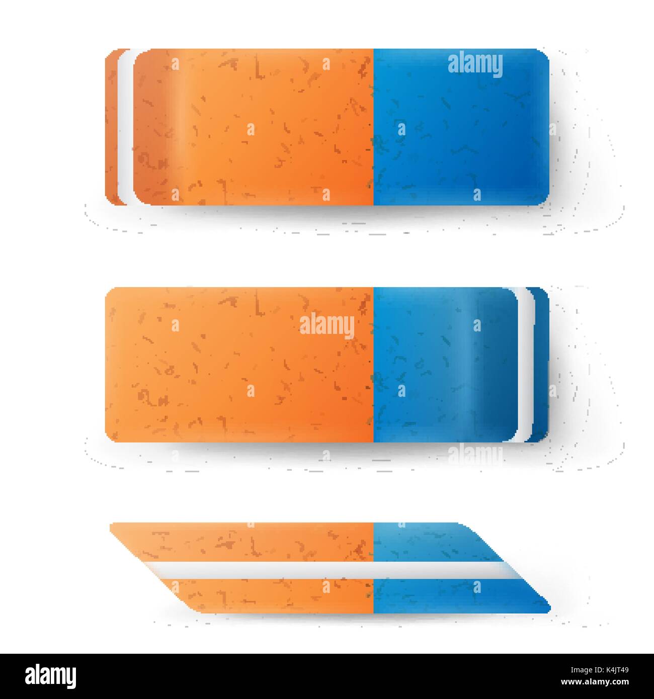 Eraser Isolated Vector. Classic Blue Orange Rubber Sign. Realistic ...