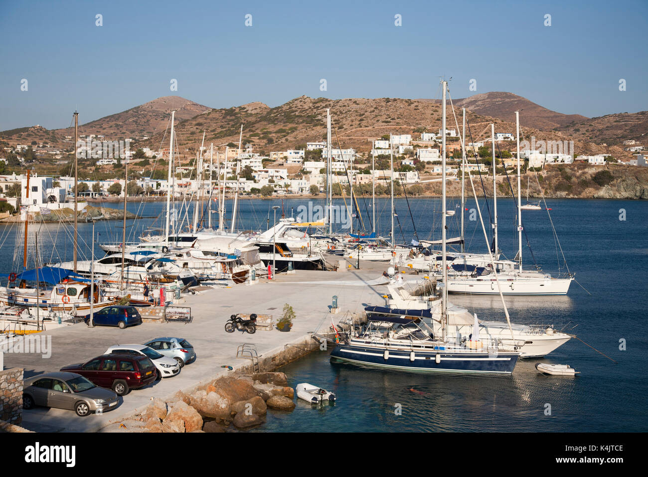 Finikas village and port, Syros island, Cyclades, Aegean Sea, Greece ...