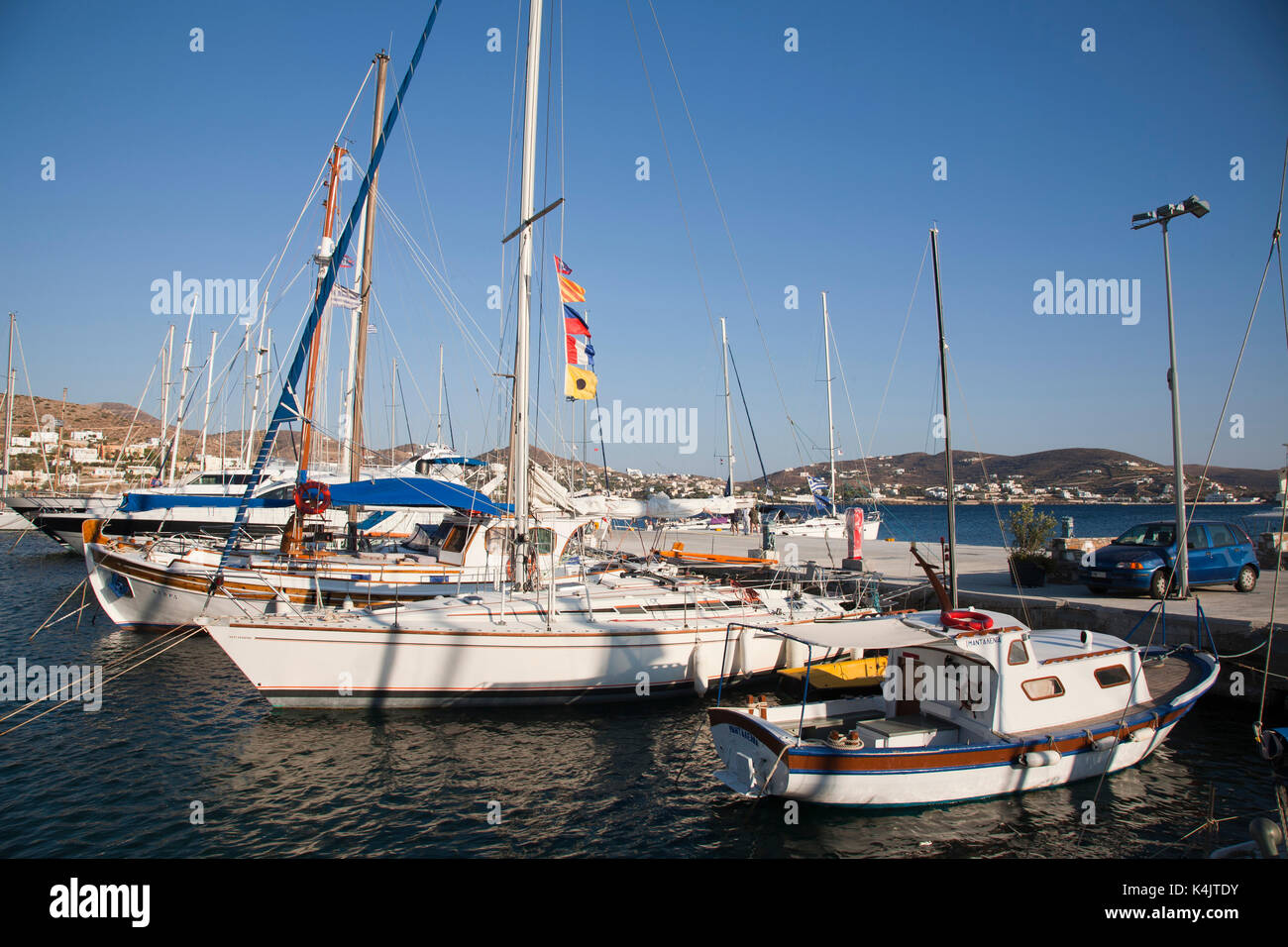 Finikas village and port, Syros island, Cyclades, Aegean Sea, Greece ...