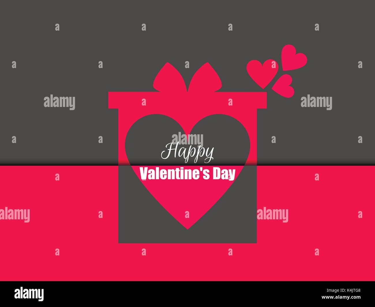Happy Valentine's Day. Gift box with hearts. Vector illustration Stock ...