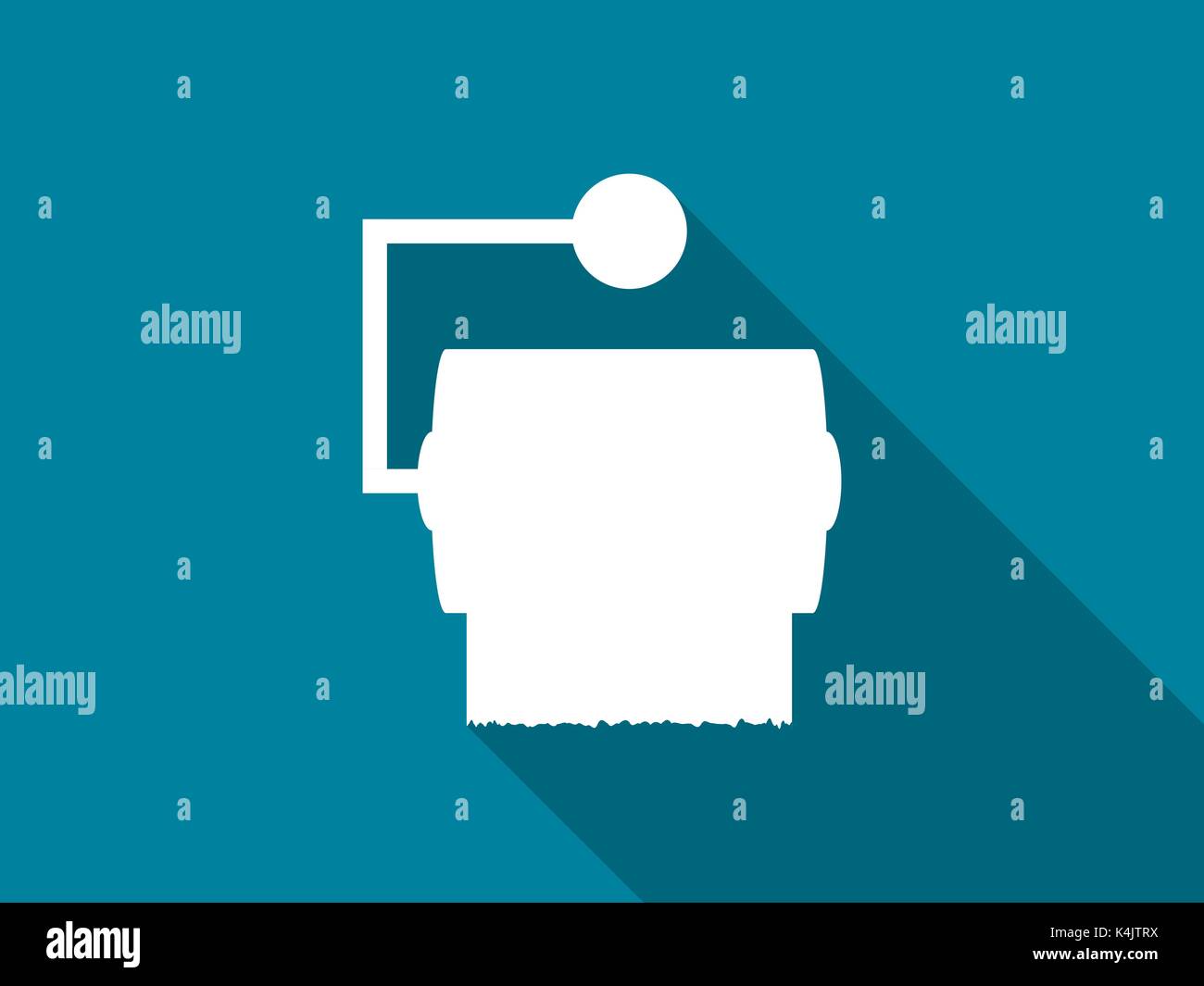 Toilet paper flat icon with long shadow. Vector illustration Stock ...