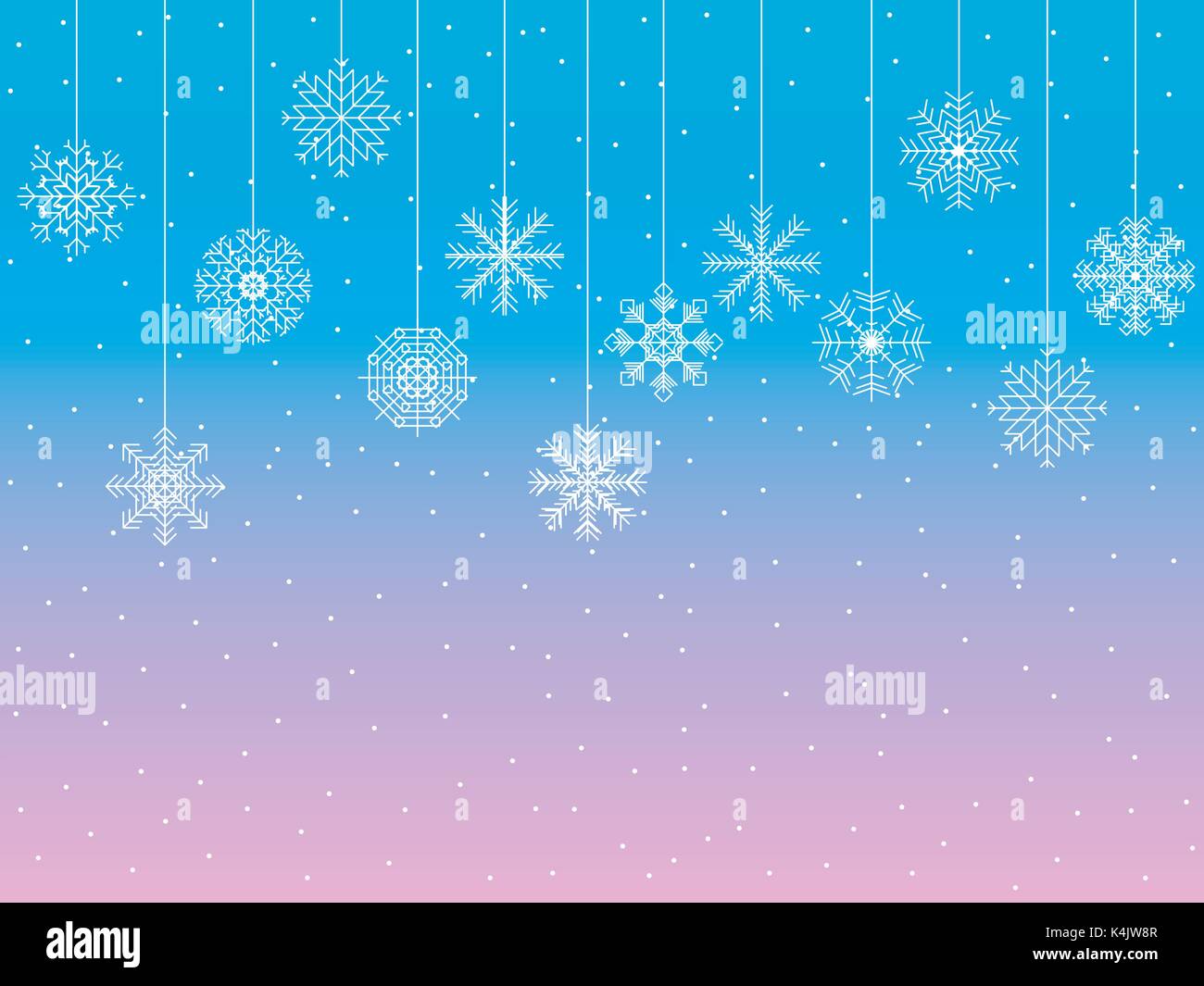 Background with snowflakes. Hanging Snowflakes. Vector illustration ...