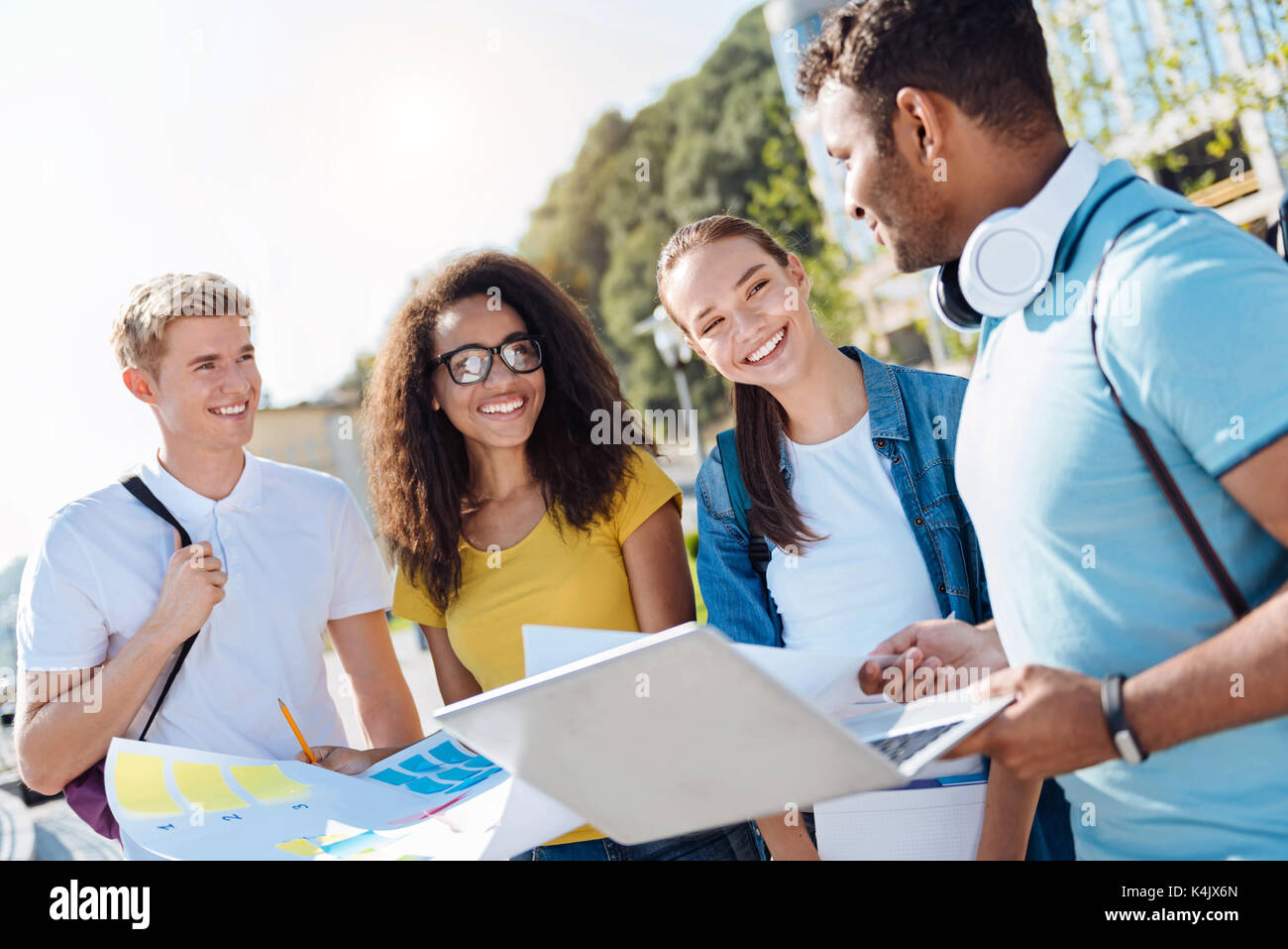 Student working together tech hi-res stock photography and images - Alamy