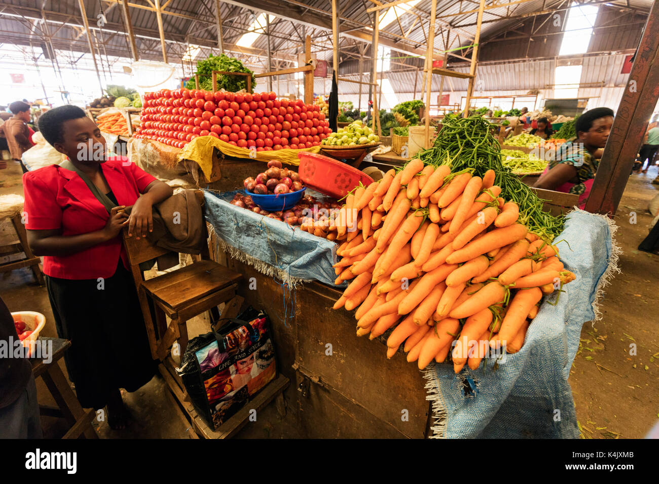 Carrots in the fresh produce market, Kigali, Rwanda, Africa Stock Photo ...