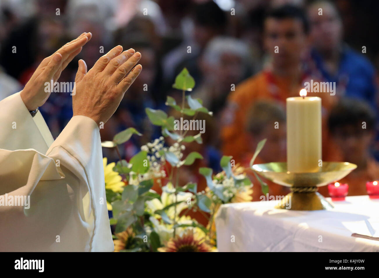 Catholic Mass, Eucharist celebration, France, Europe Stock Photo - Alamy