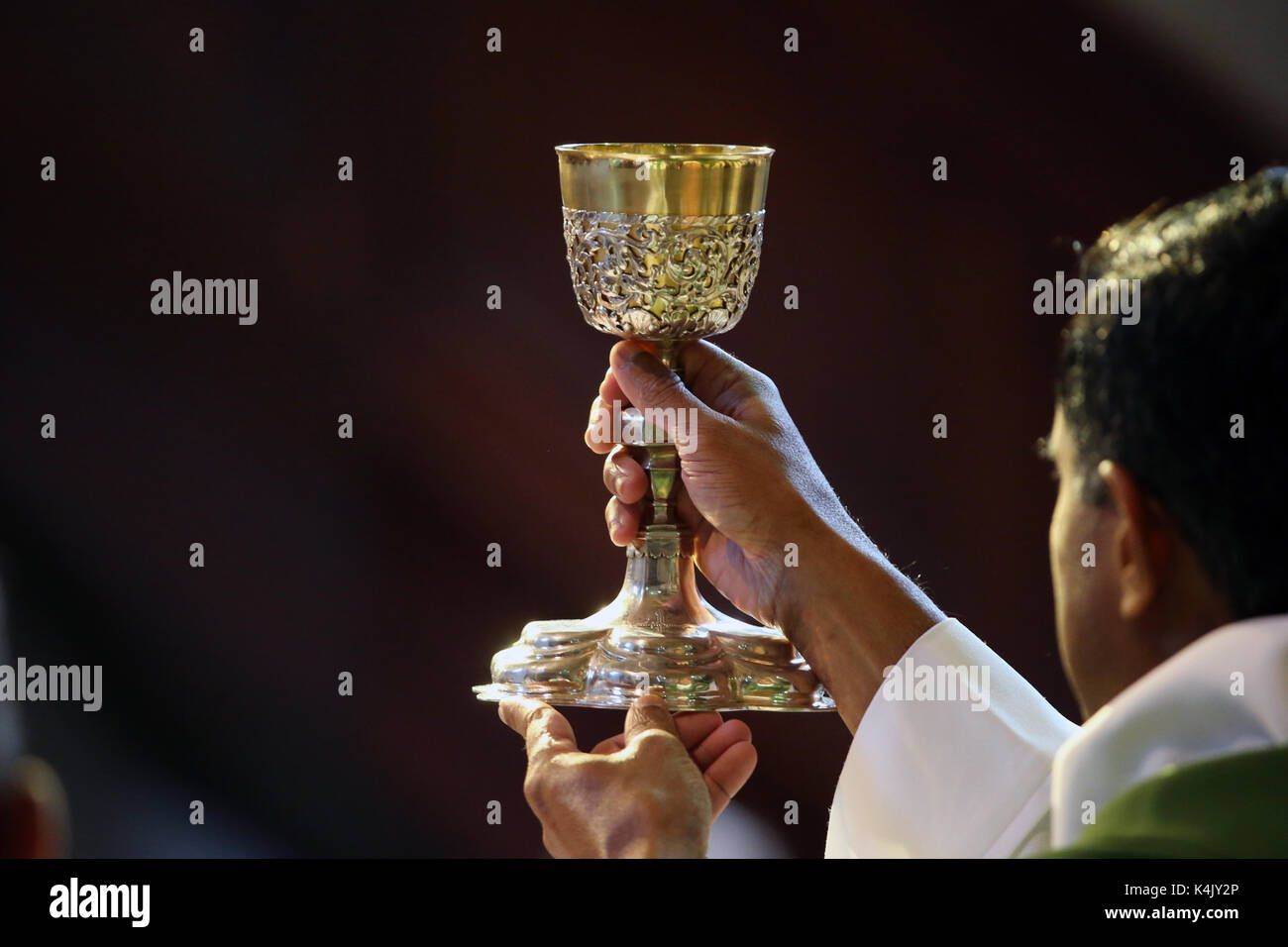 Catholic Mass, Eucharist celebration, France, Europe Stock Photo - Alamy