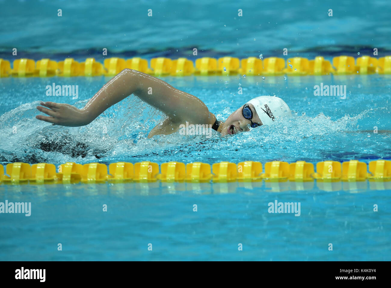 Tianjin. 6th Sep, 2017. Li Bingjie of Hebei competes during the women's ...