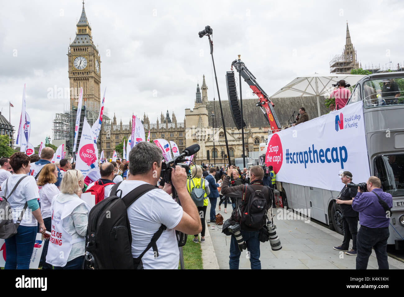 London, UK. , . Royal College of Nursing Smash the Cap demonstration in ...