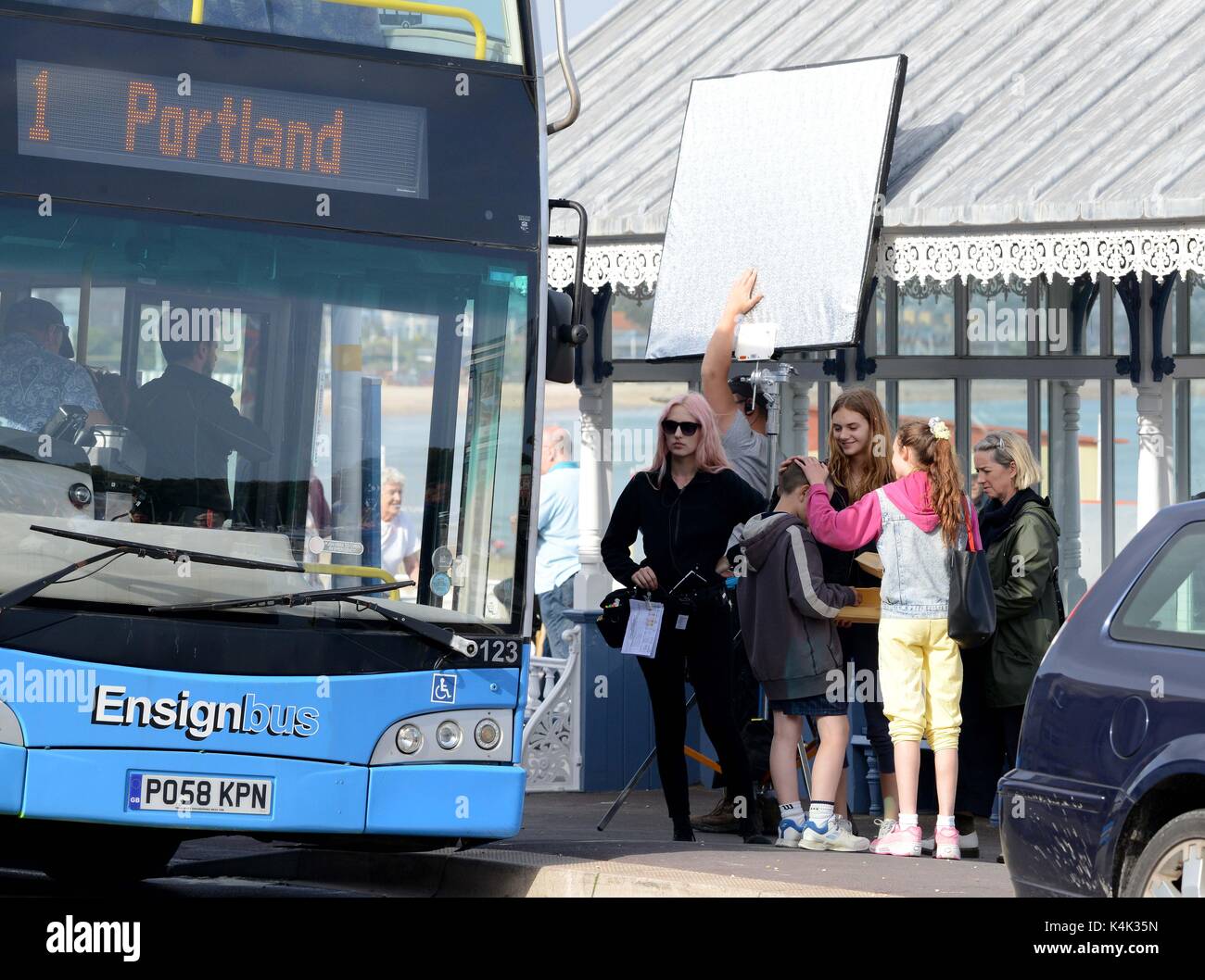 Emilia Jones, daughter of Aled Jones, filming 'Two for Joy' in Weymouth ...