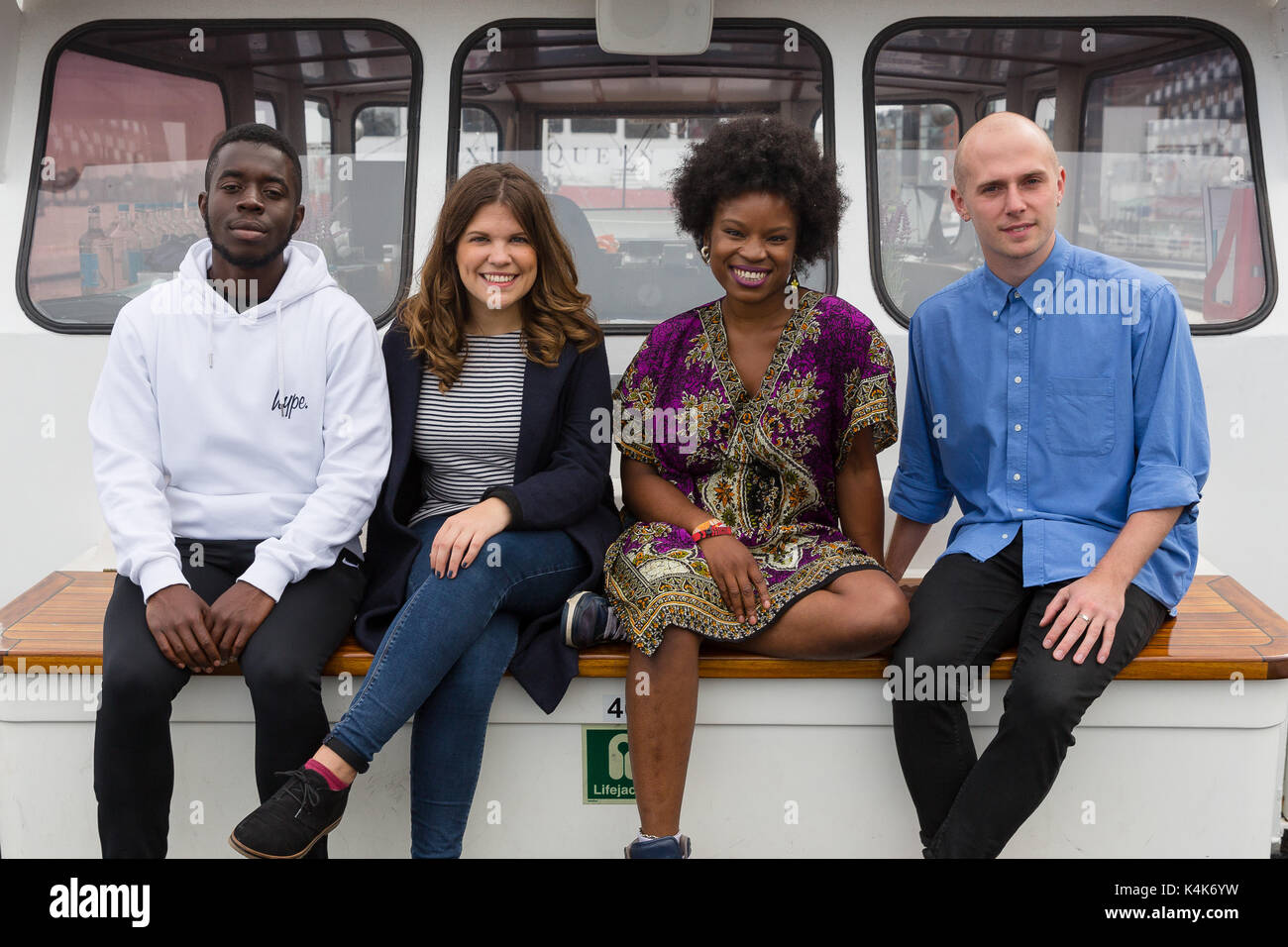 London, UK. 6th Sept 2017. Poets: Jeremiah Brown, Erin Bolens, Rachel ...