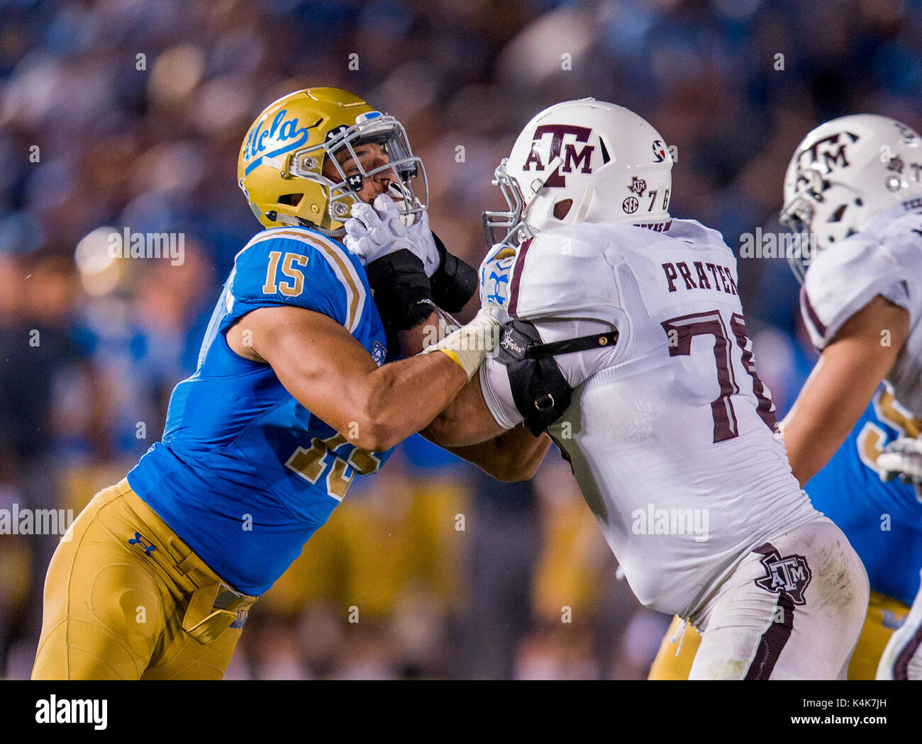 Pasadena, CA. 3rd Sep, 2017. UCLA defensive lineman (15) Jaelen ...