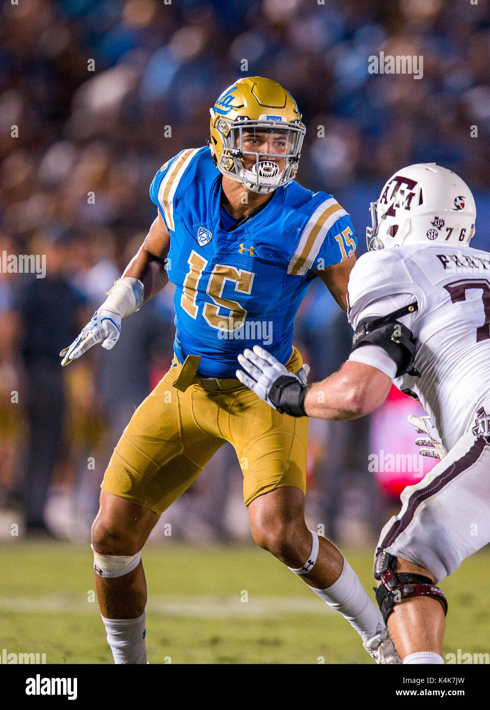 Pasadena, CA. 3rd Sep, 2017. UCLA defensive lineman (15) Jaelen ...