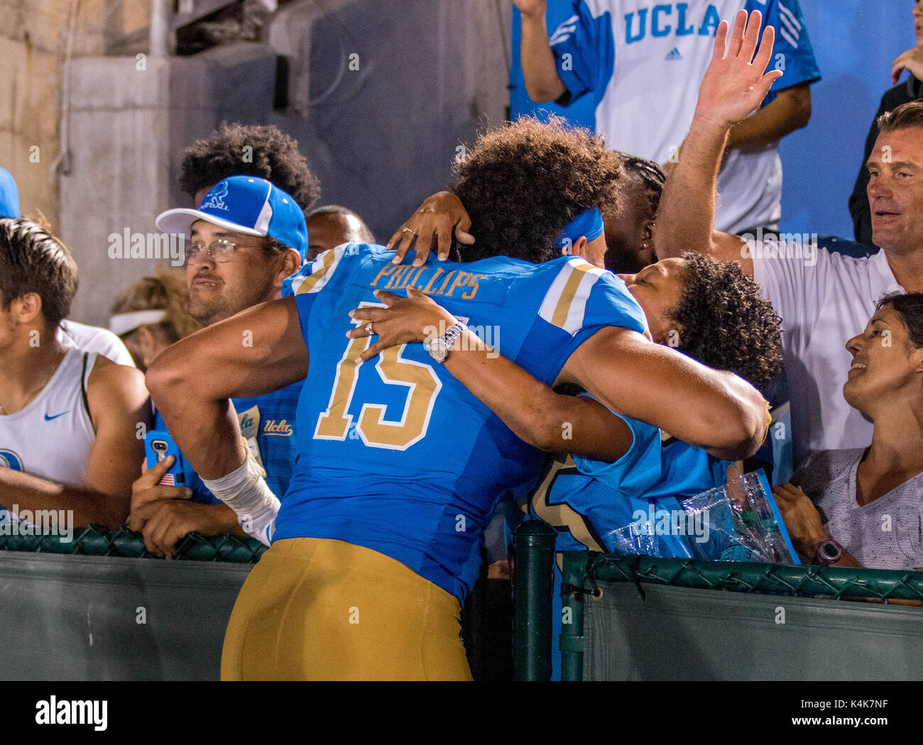 Pasadena, CA. 3rd Sep, 2017. UCLA Bruins defensive lineman (15) Jaelen ...