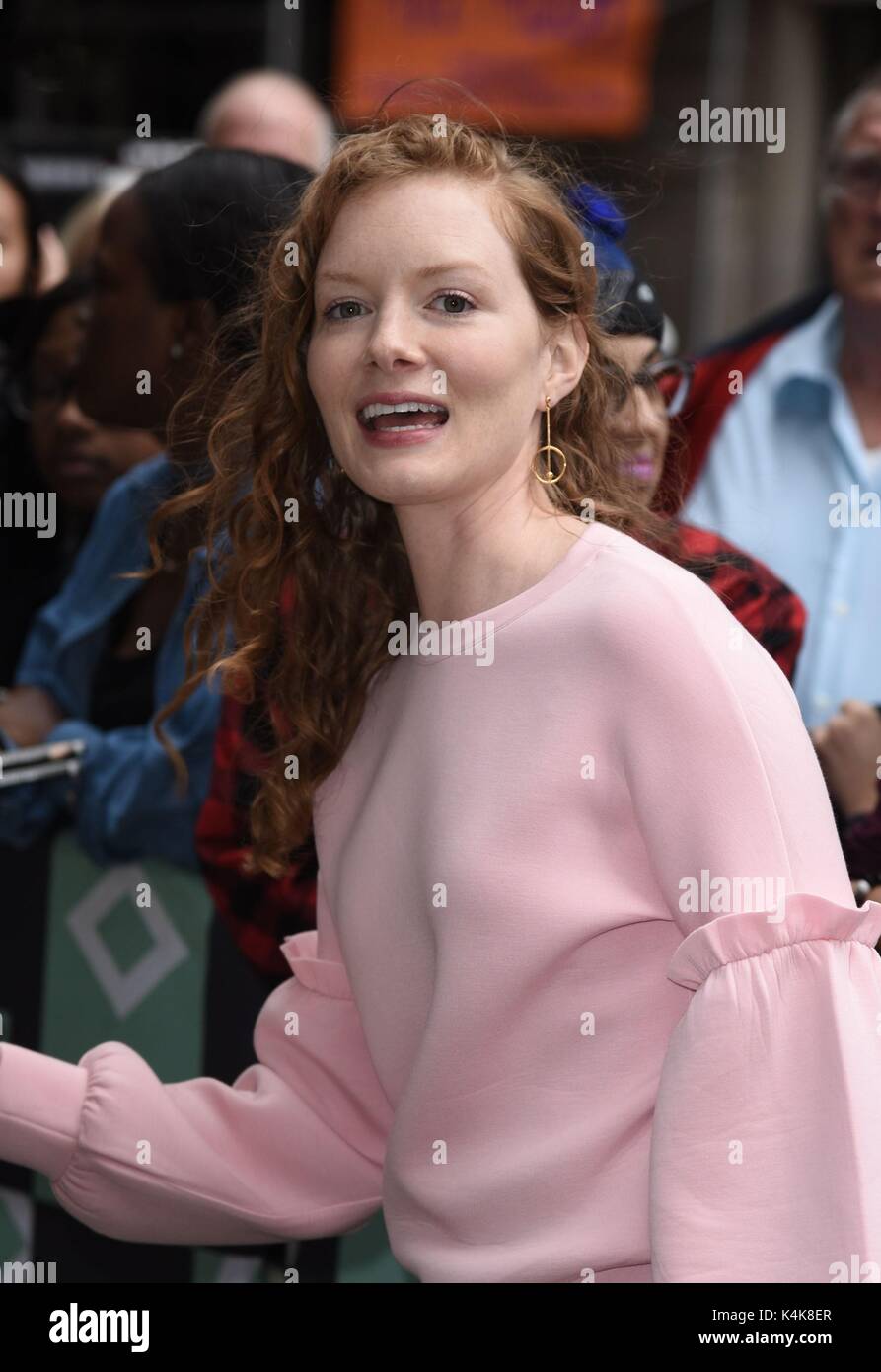 New York, NY, USA. 6th Sep, 2017. Wrenn Schmidt, out promoting THE GOOD ...