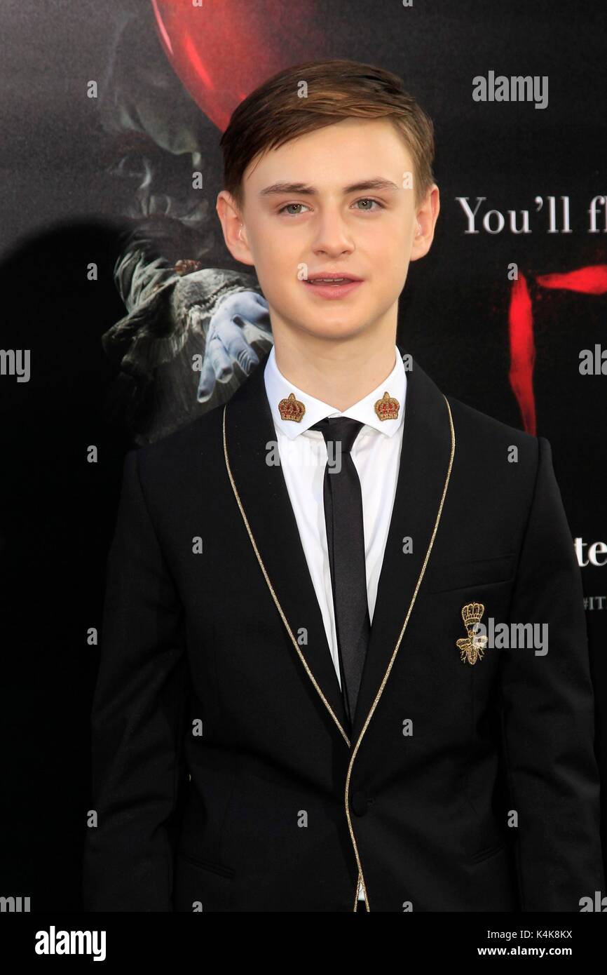 Los Angeles, CA, USA. 5th Sep, 2017. Jaeden Lieberher at arrivals for ...