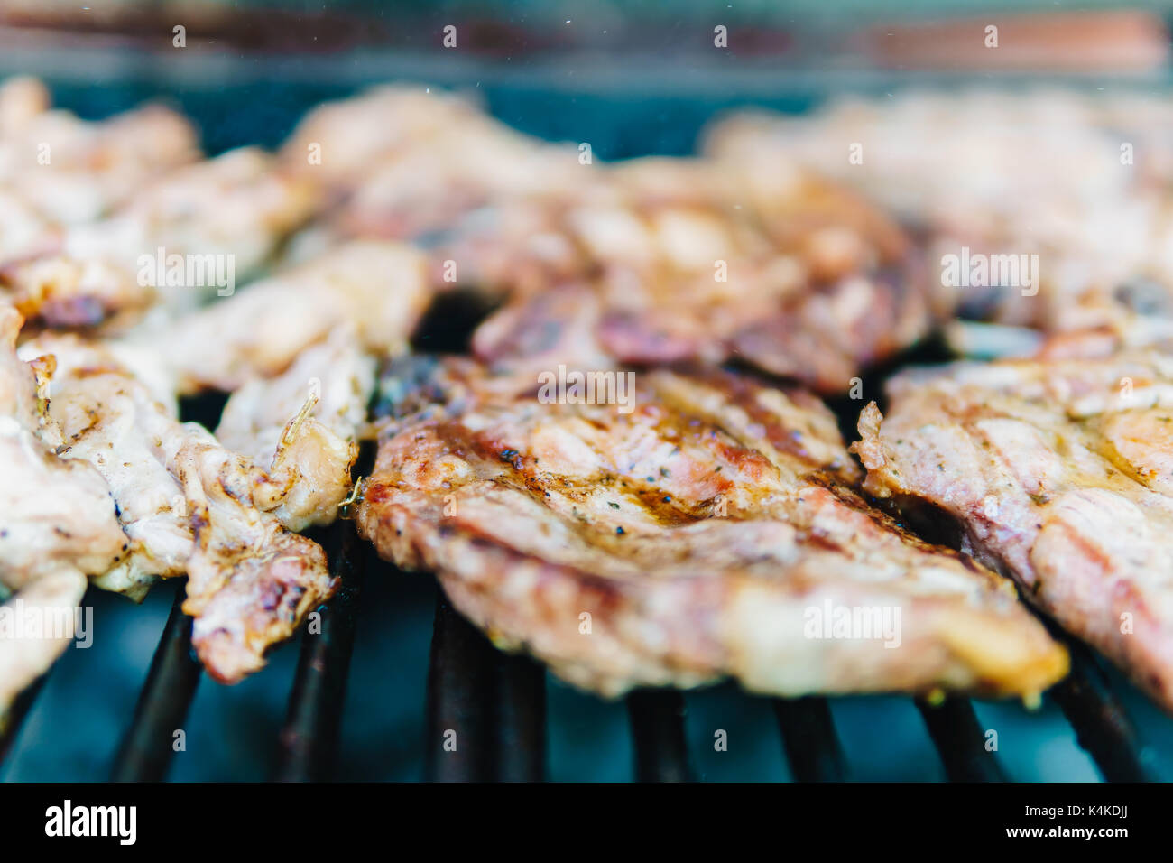 Chicken Stakes On Barbecue Grill Stock Photo - Alamy