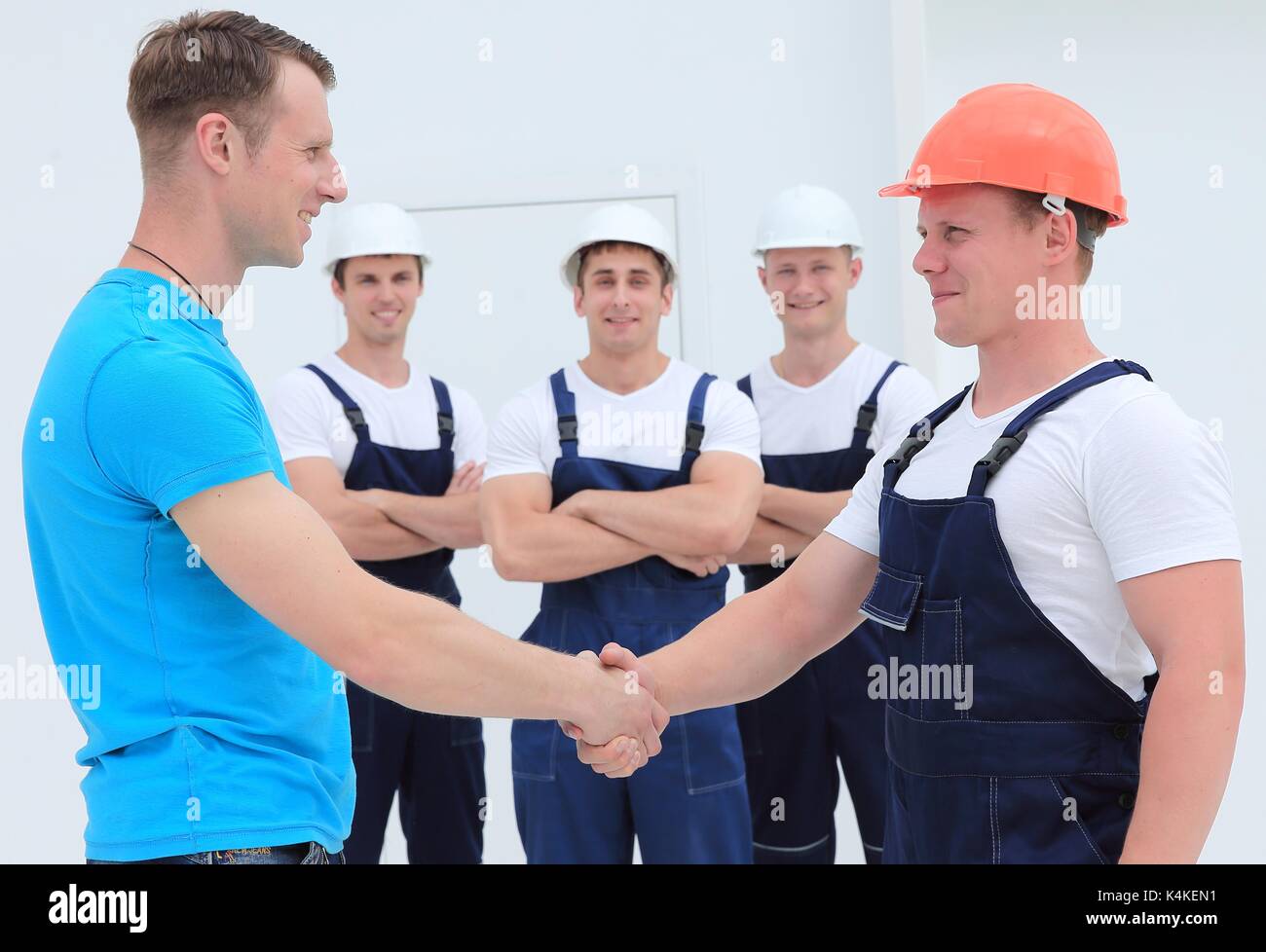 handshake of the architect and engineer Stock Photo - Alamy