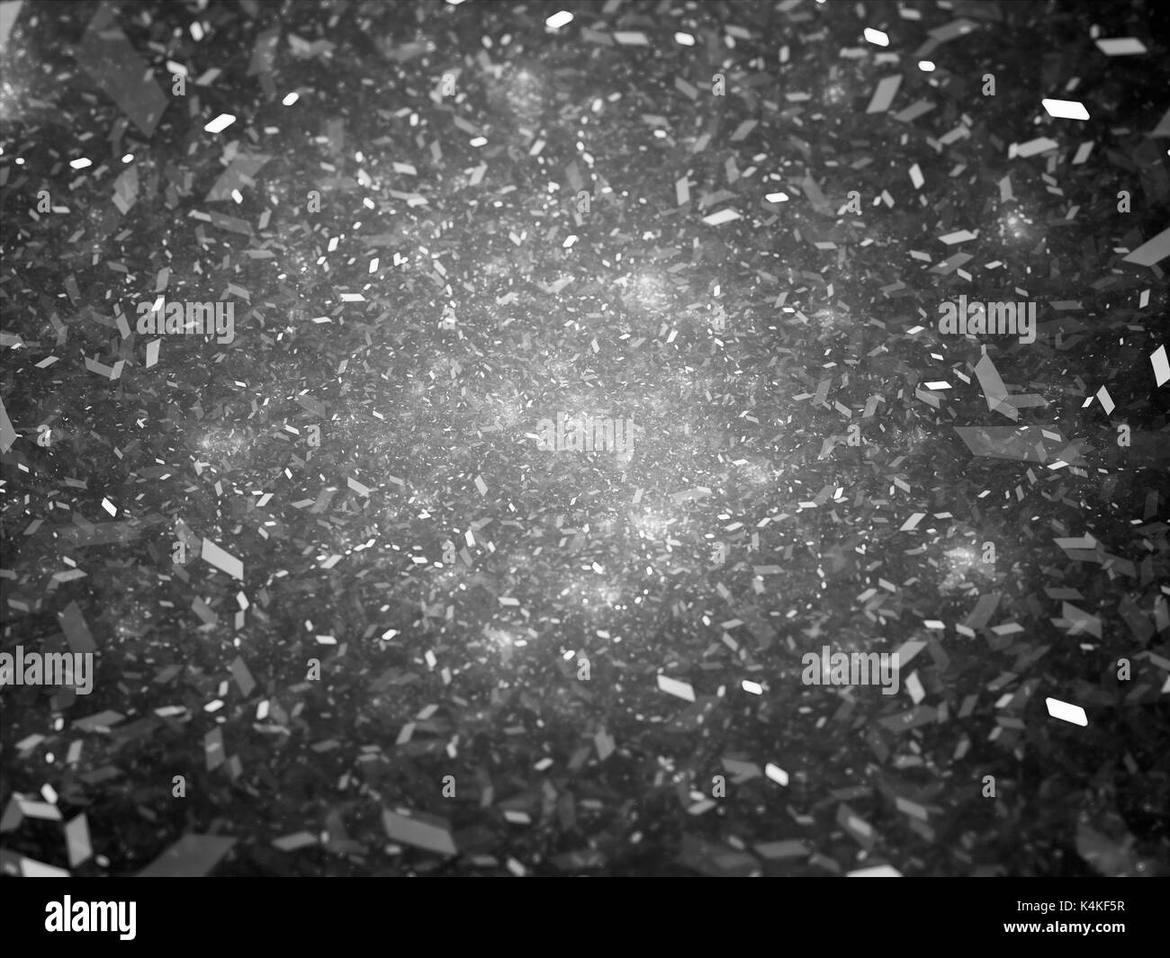 Glowing particles in space fractal, computer generated abstract ...