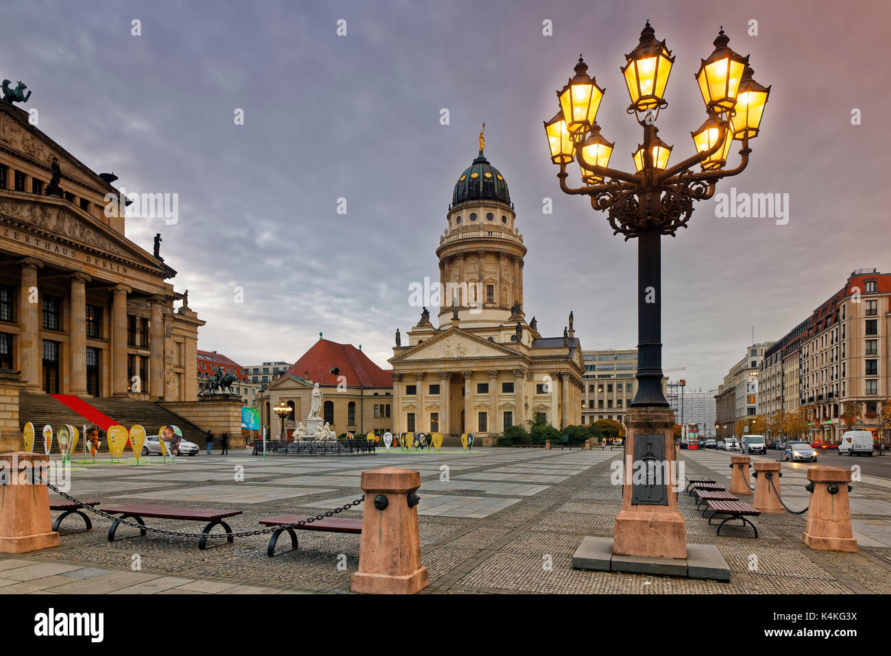 German Cathedral with Schauspielhaus, Gendarmenmarkt, Berlin, Germany ...