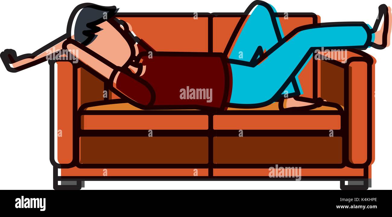 Man sleeping on coach Stock Vector Image & Art - Alamy