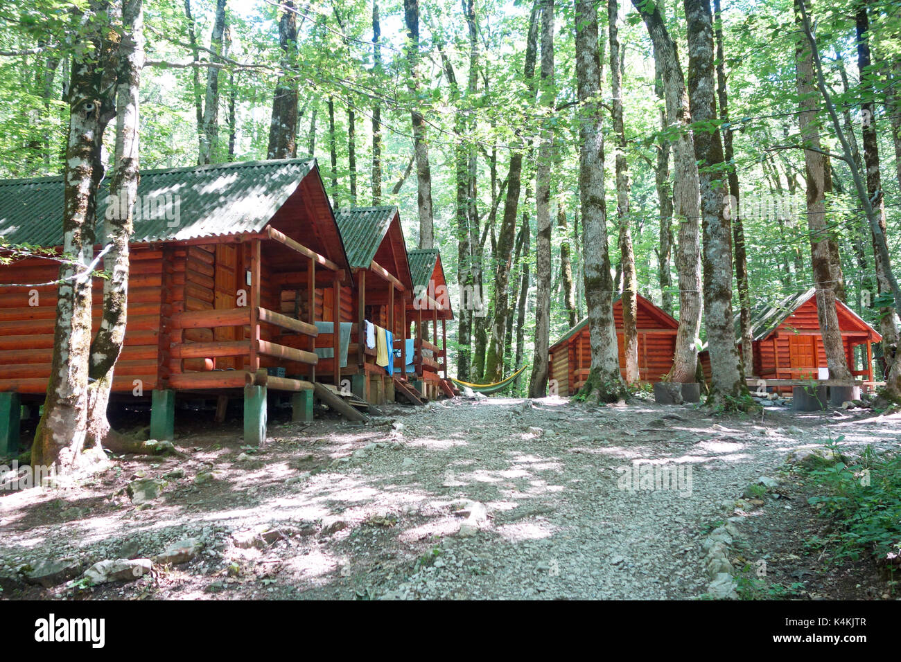 wild cabins in a forest Stock Photo - Alamy