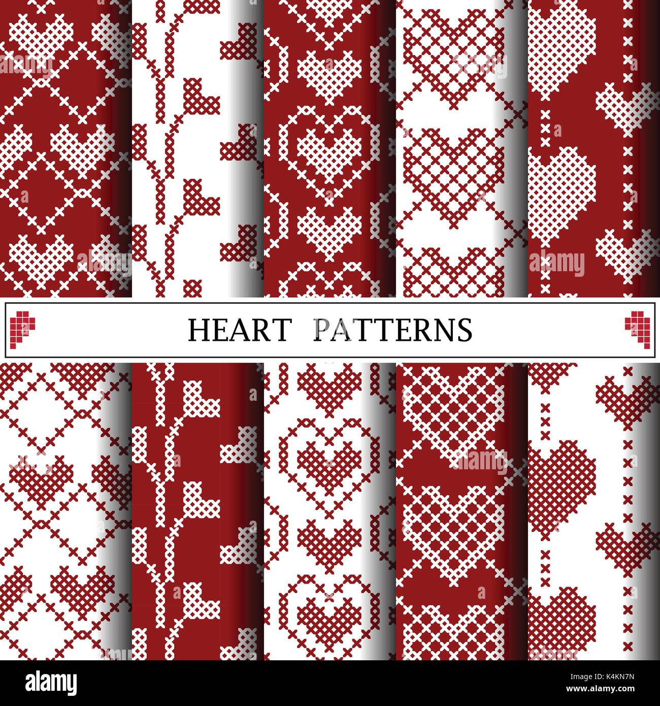Heart patterns, valentine set Stock Vector Image & Art - Alamy