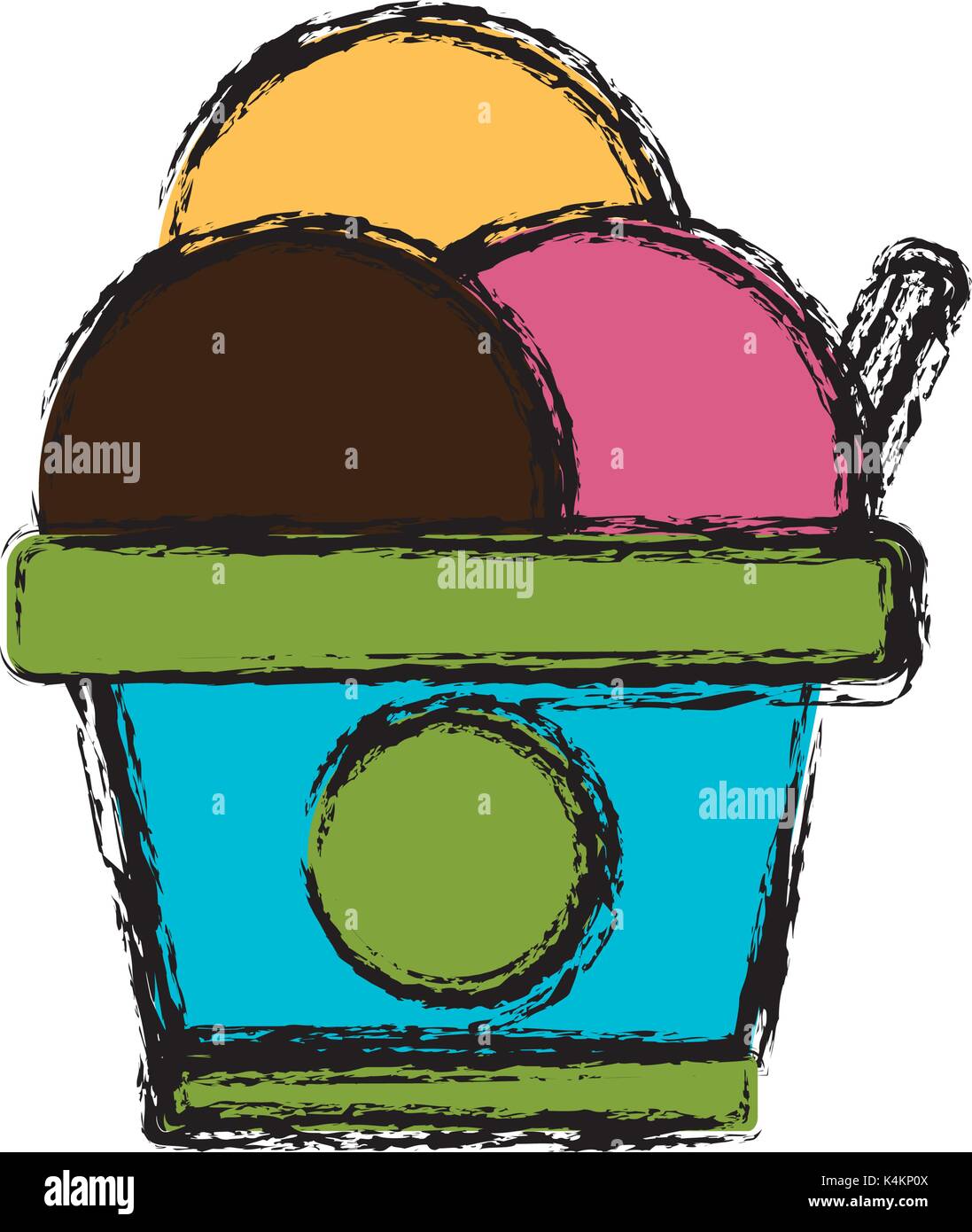 Ice cream sketch colored Stock Vector Images - Alamy