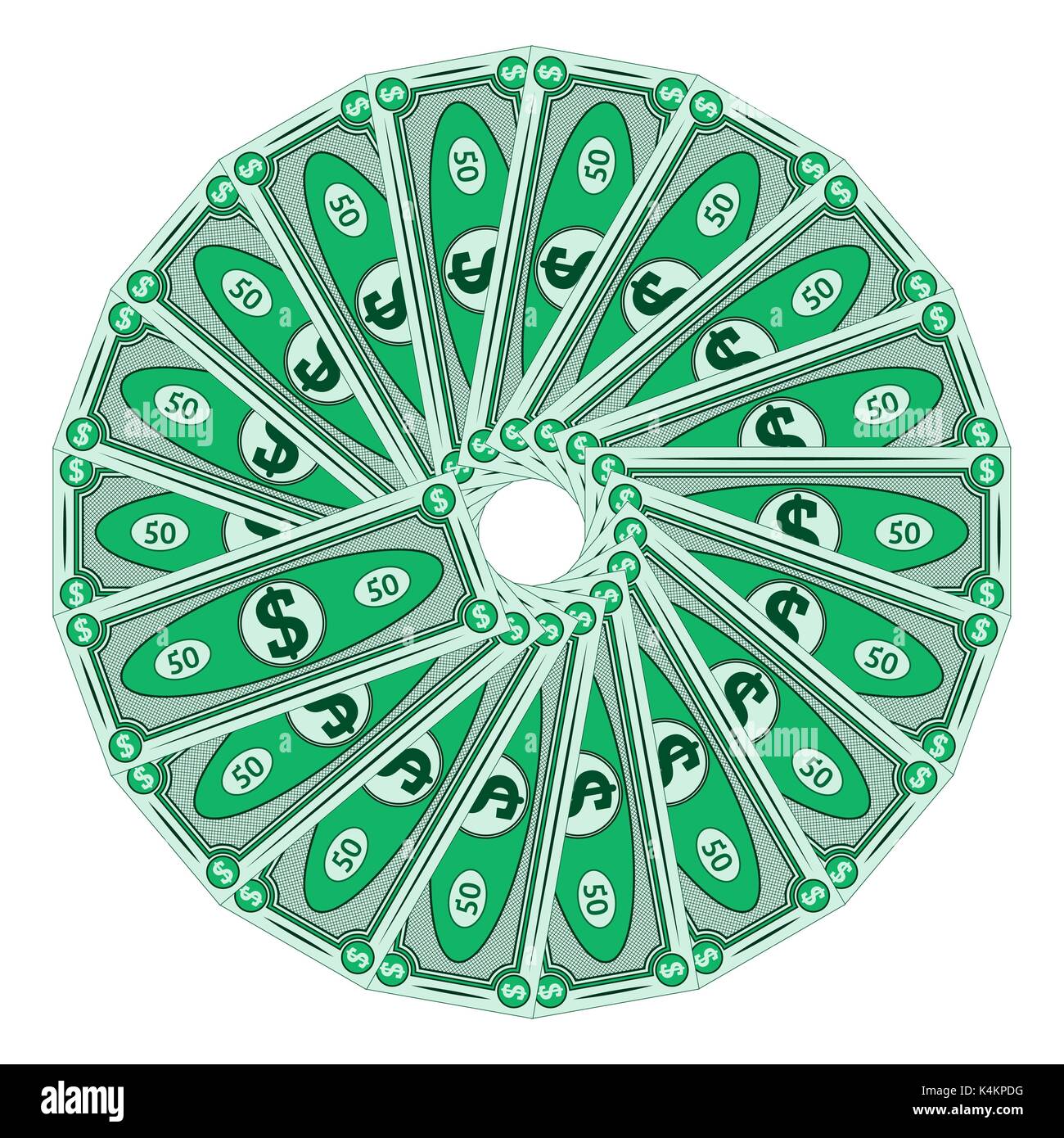 Dollars laid out in a circle, vector money Stock Vector Image & Art - Alamy