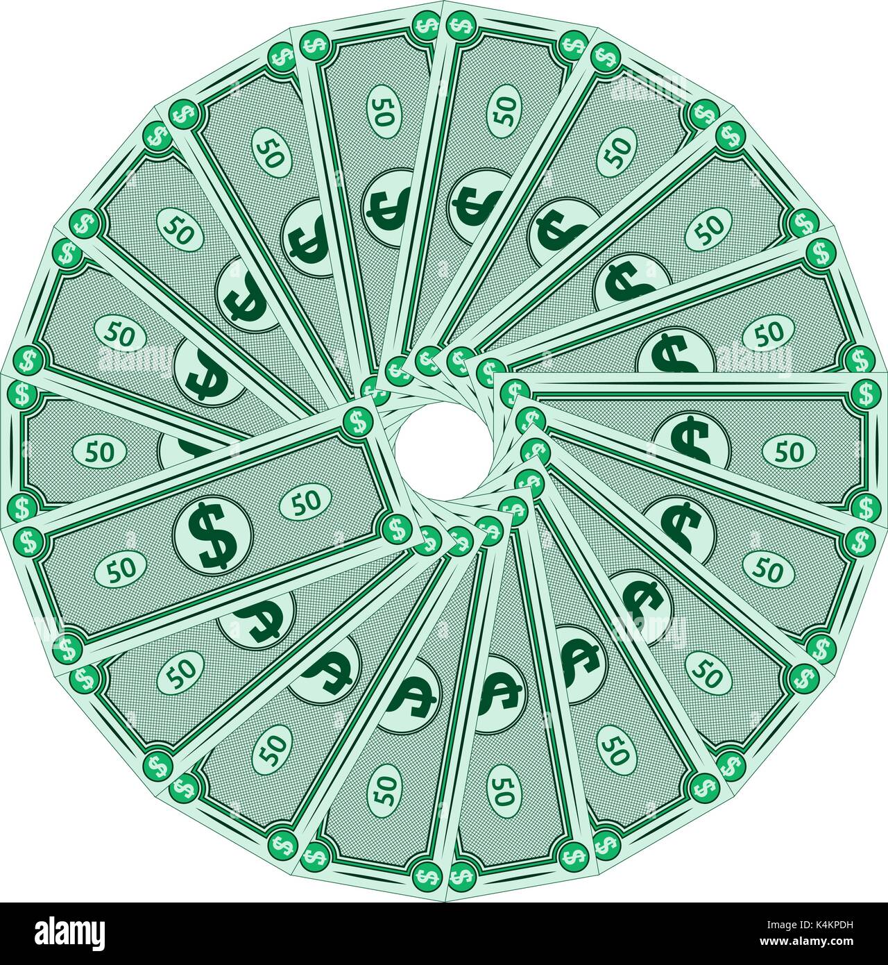 Dollars laid out in a circle, vector money Stock Vector Image & Art - Alamy