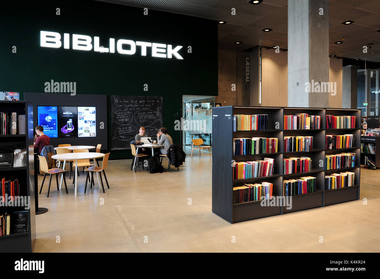 The library inside Dokk1, a new culture and multimedia house in Aarhus ...