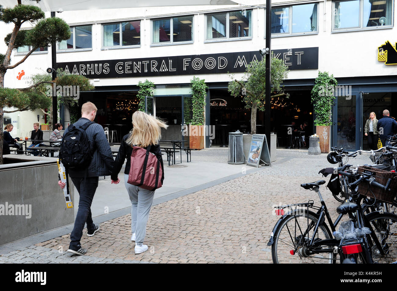 The entrance to the Aarhus Central Food Market in Aarhus, Denmark Stock ...