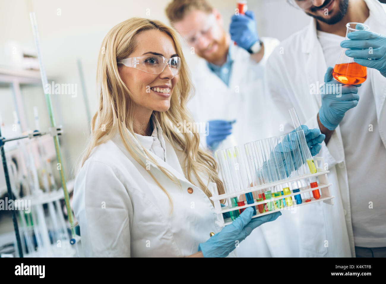 Female student of chemistry working in laboratory Stock Photo - Alamy