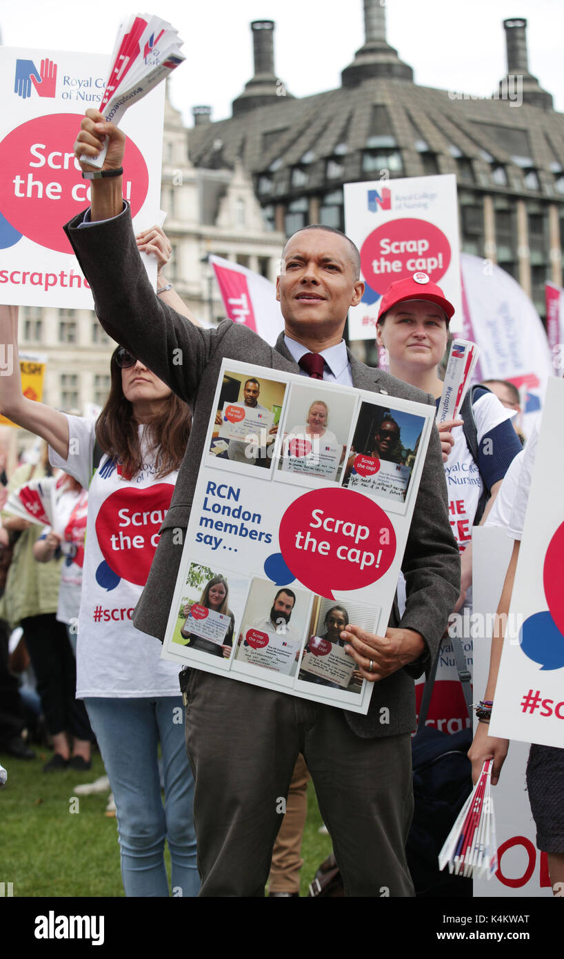 Labour MP Clive Lewis joins nurses during a demonstration in Parliament ...