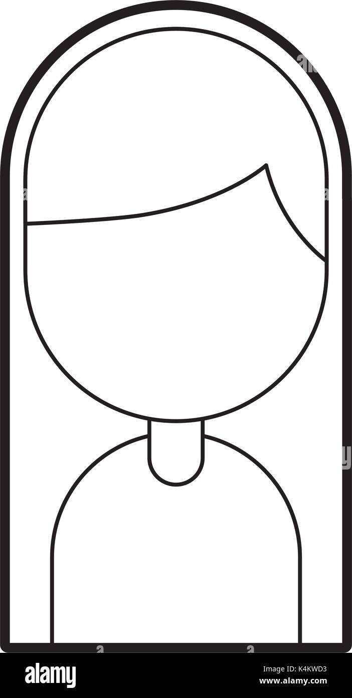 cartoon girl female character profile people young Stock Vector Image ...