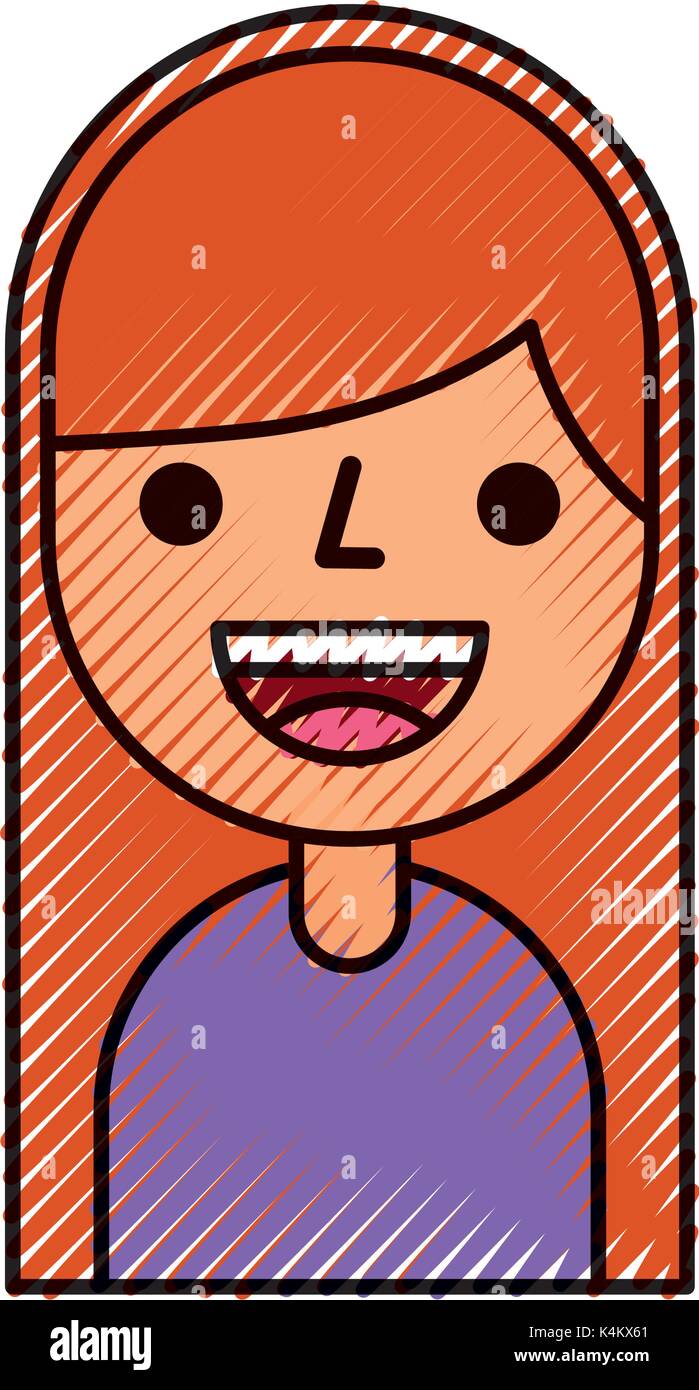 cartoon girl female character profile people young Stock Vector Image ...