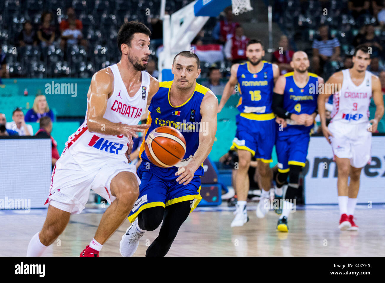 September 2, 2017: Roko Leni Ukic #10 (CRO) and Andrei Mandache #3 (ROU ...