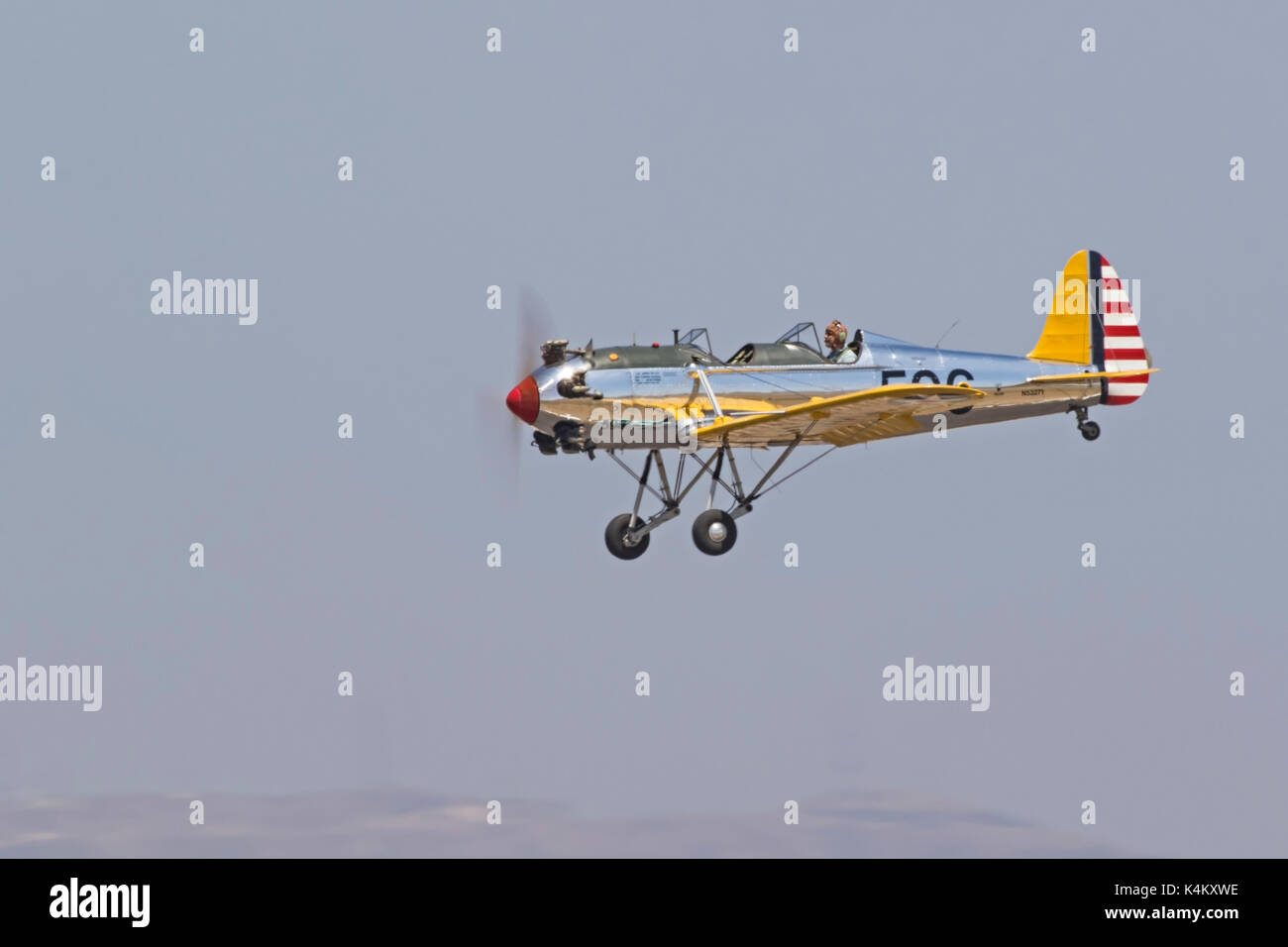 Airplane WWII trainer aircraft flying at airshow Stock Photo - Alamy