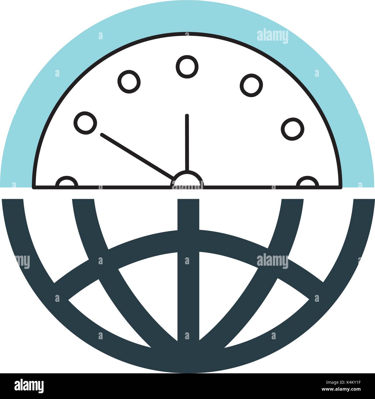 half globe plus half clock meaning time management Stock Vector Image ...