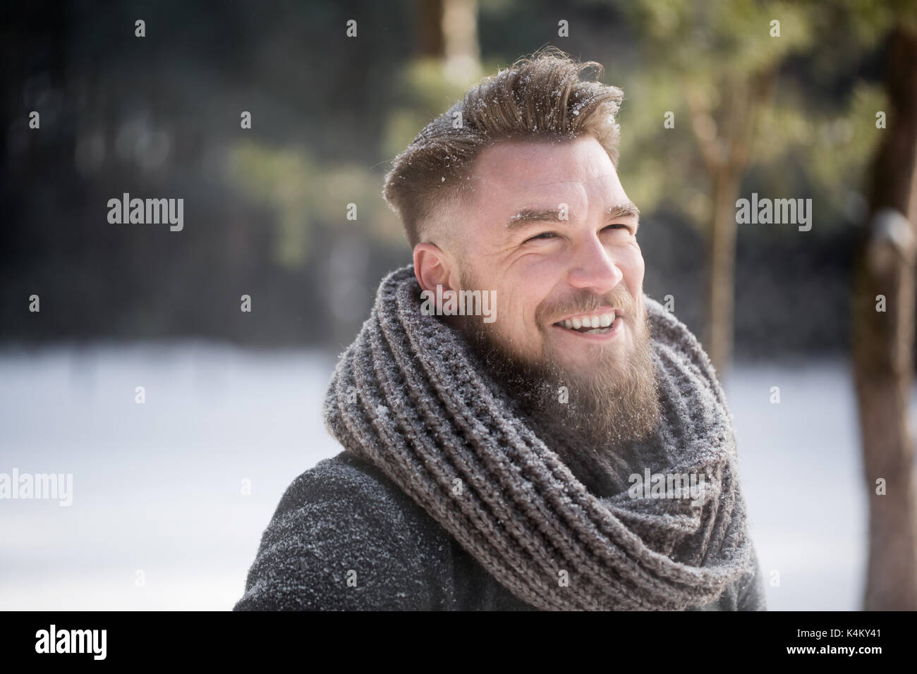 Winter portrait handsome smiling bearded hi-res stock photography and ...